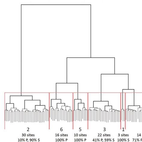 Dendrogram Showing Six Classes Identified From Hierarchical Cluster