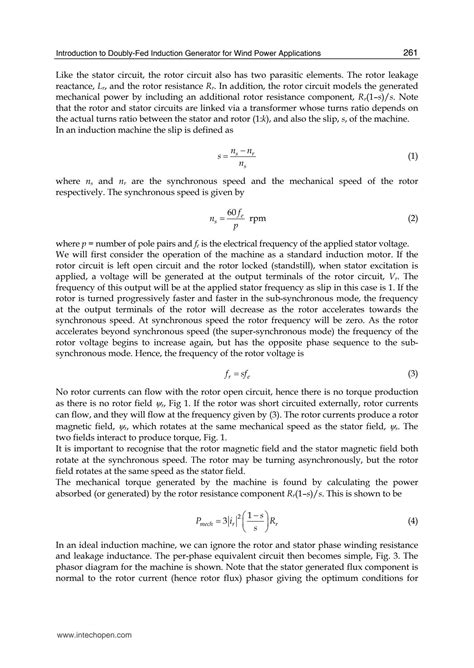 Solution Intech Introduction To The Doubly Fed Induction Generator For Wind Power Applications