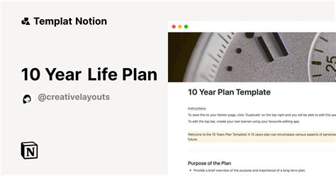 Templat 10 Year Life Plan Notion Marketplace