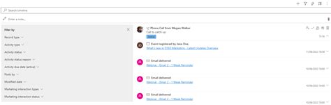 Contact Timeline Adjustments And D365 Marketing Interactions