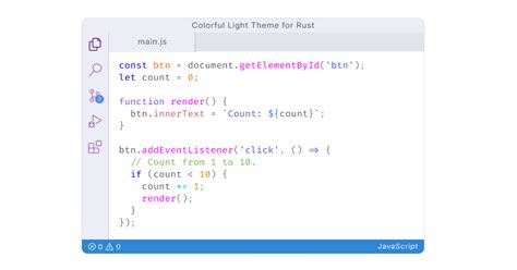 Colorful Light Theme For Rust Lang By Sudeep Batra Vs Code Themes