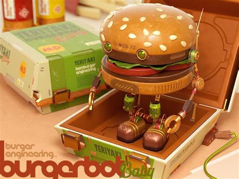 BurgerBot Baby D Illustration Illustration Art Toy