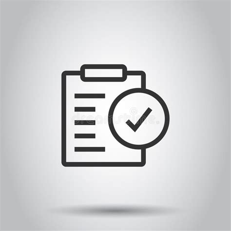 Document Checkbox Icon In Flat Style Test Vector Illustration On White