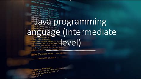 Java သင်ခန်းစာ Intermediate Level Youtube