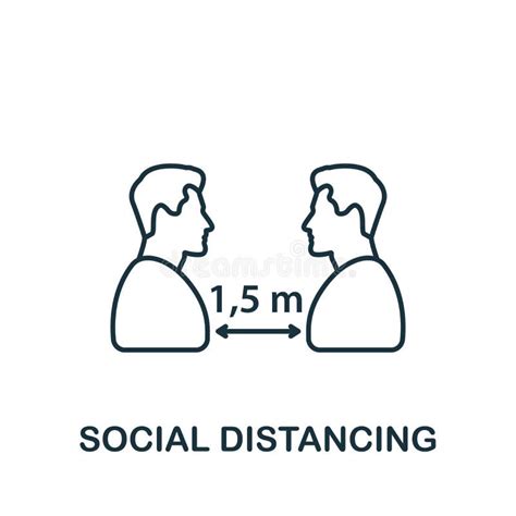 Social Distancing Icon Monochrome Simple New Normality Icon For Templates Web Design And