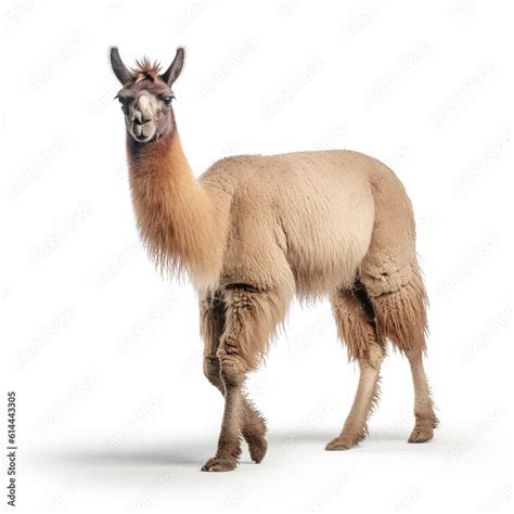 ラマ 白背景 AI生成画像 ジェネレーティブAI Stock Illustration Adobe Stock