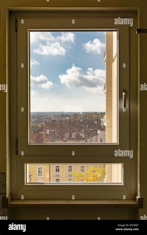 Geometric Window Perspective View Outdoors Overlook Building Apartments