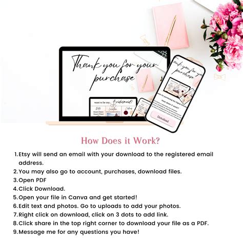Digital Download Link Template Etsy Link Template Download