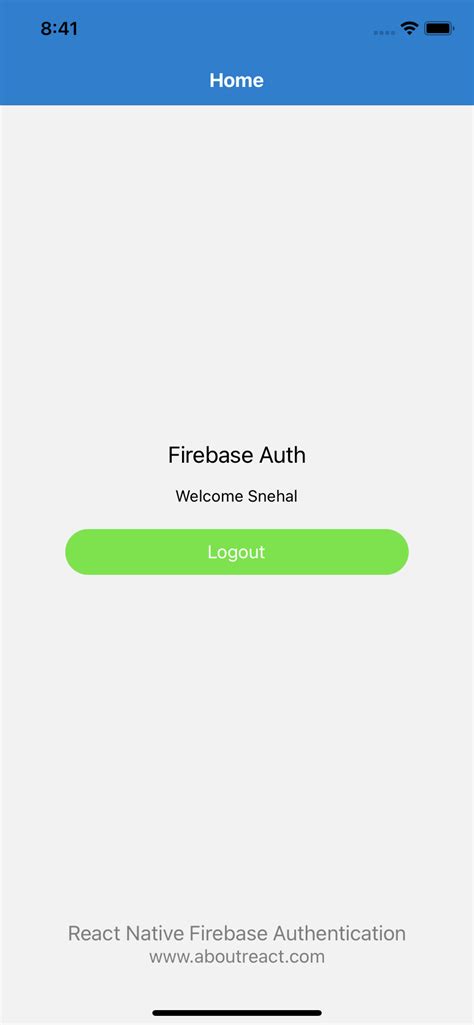 Email Authentication Using Firebase Authentication In React Native App
