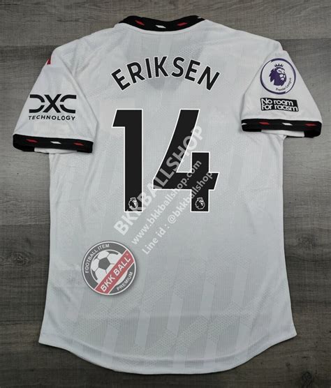 Player เสื้อฟุตบอล แมนยู Away เยือน 202223 เกรดนักเตะ พร้อมเบอร์ชื่อ 14 Erisksen และอาร์ม