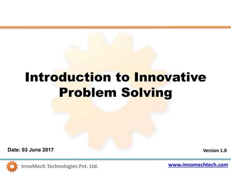 Introduction To Innovative Problem Solving Imt Pptx Computer