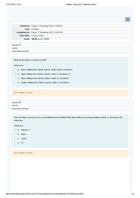 Midterm Lab Quiz 2 Attempt Review 17112023 1202 Midterm Lab Quiz