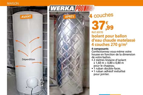 Promo Isolant Pour Ballon Deau Chaude Matelassé 4 Couches 270 G M² Chez Provence Outillage