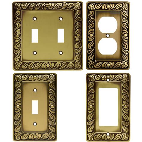 Switchplates I Collection Double Toggle In Tumbled Antique Brass By
