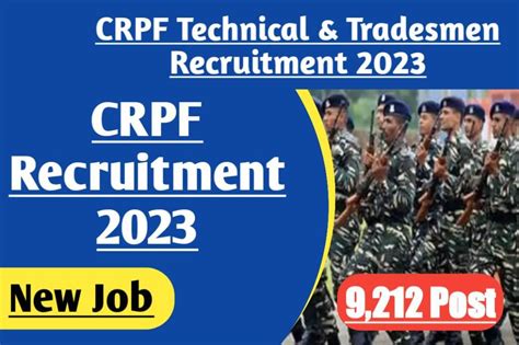 Crpf Technical And Tradesmen Recruitment 2023 Crpf Recruitment 2023 Notification Released