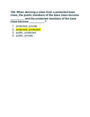 Cisp 196 Pdf 196 When Deriving A Class From A Protected Base Class The Public Members Of The