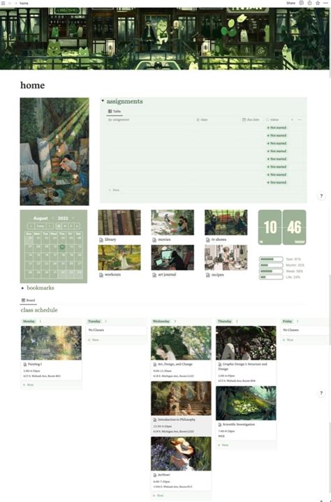 Notion Homepage Aesthetic Template Folder Image Aesthetic Themes