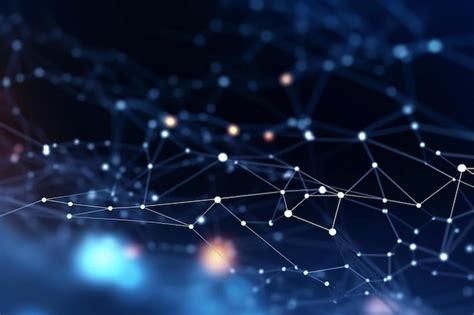 Technology Abstract Background With Moving Dots And Lines Network