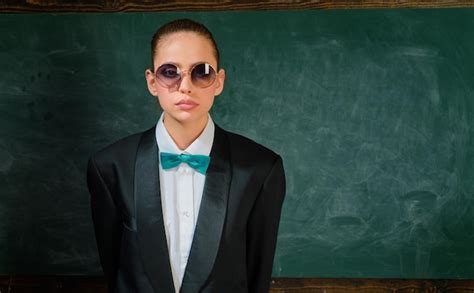 Premium Photo Sexy Female Student Or Schoolgirl At A Blackboard