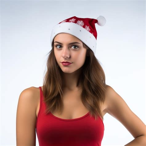 Premium Ai Image Beautiful Christmas Female Model