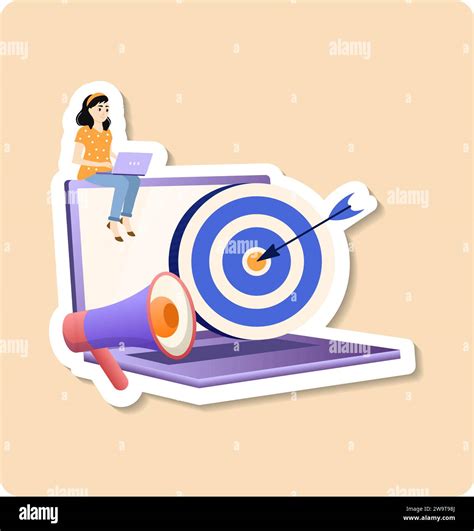 Niche Marketing Sticker Sticker Illustration Behavioral Targeting Concept Target Dart