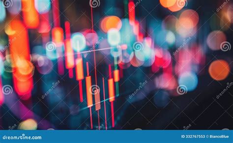 Colorful Data Visualization With Glowing Bar Charts And Light Effects Aig53 Stock Image
