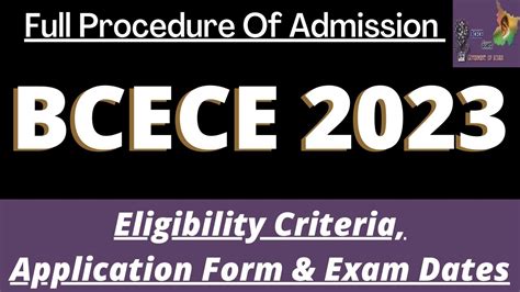 Bcece Admission 2023 Application Form Dates Eligibility Pattern