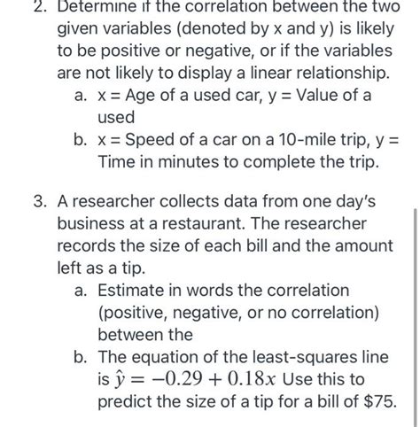 Solved Determine If The Correlation Between The Two Given Chegg
