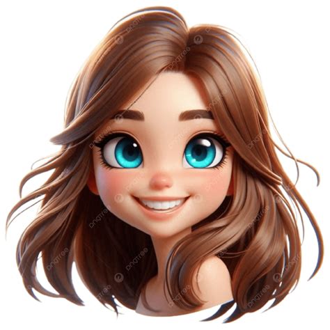 Anime Girl With Brown Hair And Blue Eyes Png Png Anime