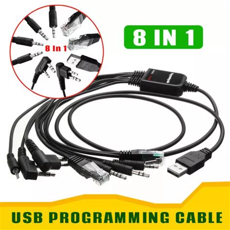 8 In 1 Usb Programming Cable For Motorola Baofeng Kenwood Tyt Yaesu Qyt Radio 28 04 Picclick Au