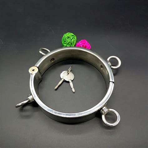 Collars Sex Toys Bondage High 3cm Stainless Steel Slave Collar 4 Ears