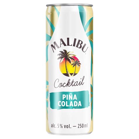 Malibu Piña Colada Still Pre Mixed Drink 250ml New Year Iceland Foods