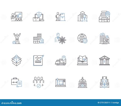 Enterprise Architecture Outline Icons Collection Enterprise
