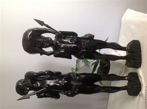 Африканские статуэтки из Камеруна чёрное дерево охотники в интернет магазине на Ярмарке