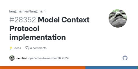 model context protocol implementation · langchain ai langchain