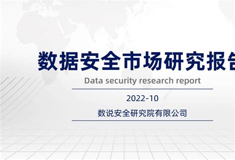 2022数据安全市场研究报告
