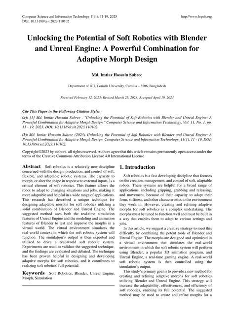 Pdf Unlocking The Potential Of Soft Robotics With Blender And Unreal