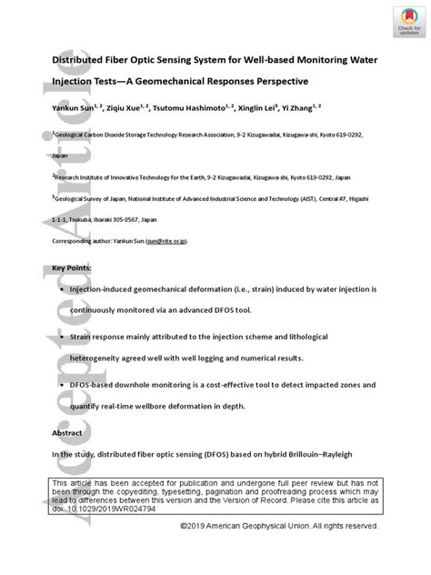 Distributed Fiber Optic Sensing System For Well Based Monitoring Water Pdf Optical Fiber
