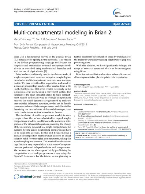 Pdf Multi Compartmental Modeling In Brian 2
