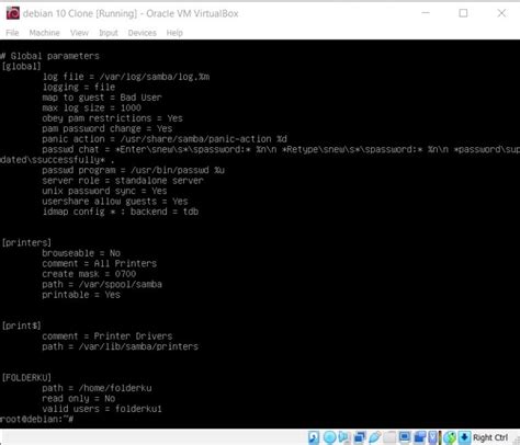 Konfigurasi Samba Server Debian 10 Folderku