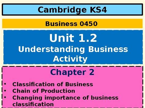 Ks4 Business Studies 0450 Chapter 12 Classification Of Business Ppts