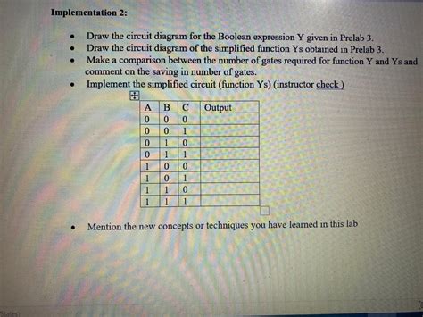 solved prelab 1 obtain the boolean expression for the