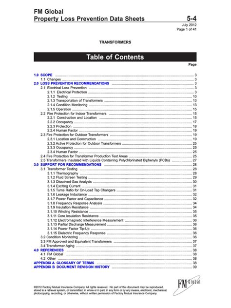 Ds 5 4 Transformers Data Sheet Fm Global Pdf