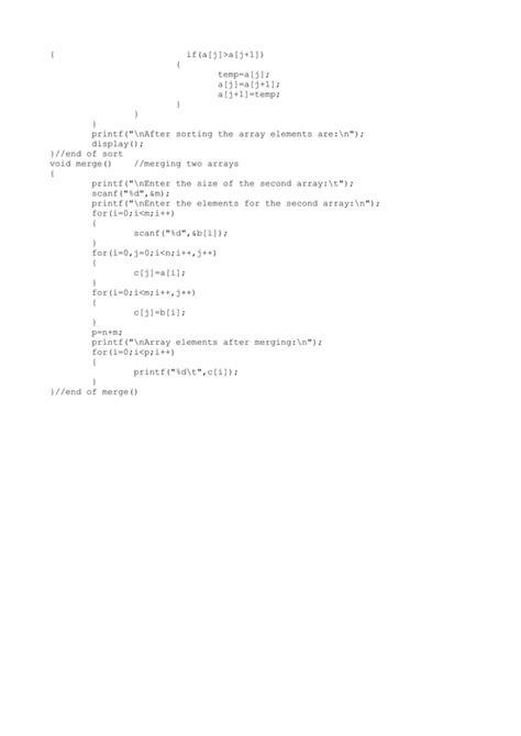 Data Structures Array Operations In C Program Txt