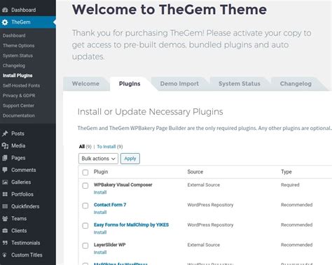 How To Install Plugins TheGem WordPress WooCommerce Theme Documentation