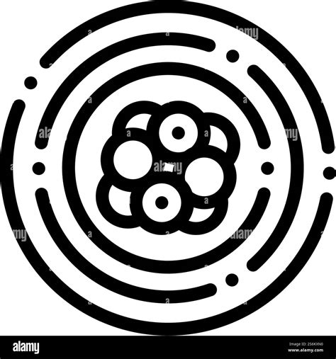 Atom Electron Line Icon Vector Atom Electron Sign Isolated Contour