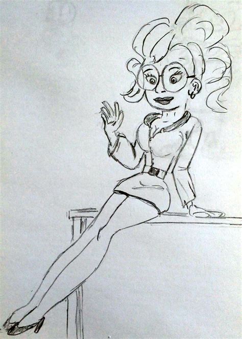 Sexy Math Teacher At Her Desk R Sketches
