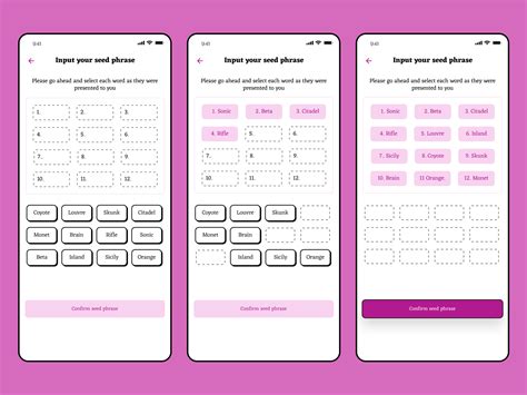 seed phrase ui neubrutalism inspired by akorede dasilva on dribbble