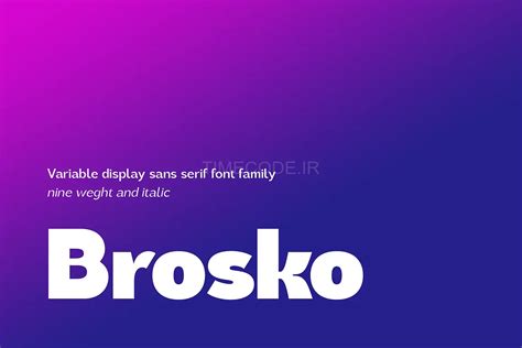 فونت انگلیسی برای تیتر Brosko Creative Market تایم کد