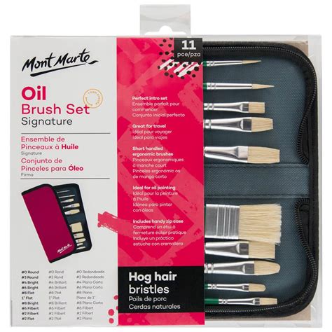 ფუნჯების ნაკრები პენლით ზეთის Mm Brush Set In Wallet 11pc Oil Lumino